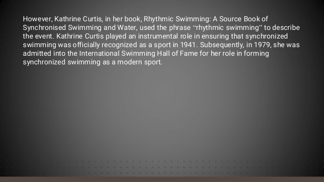 The History of Synchronized Swimming | PPTX