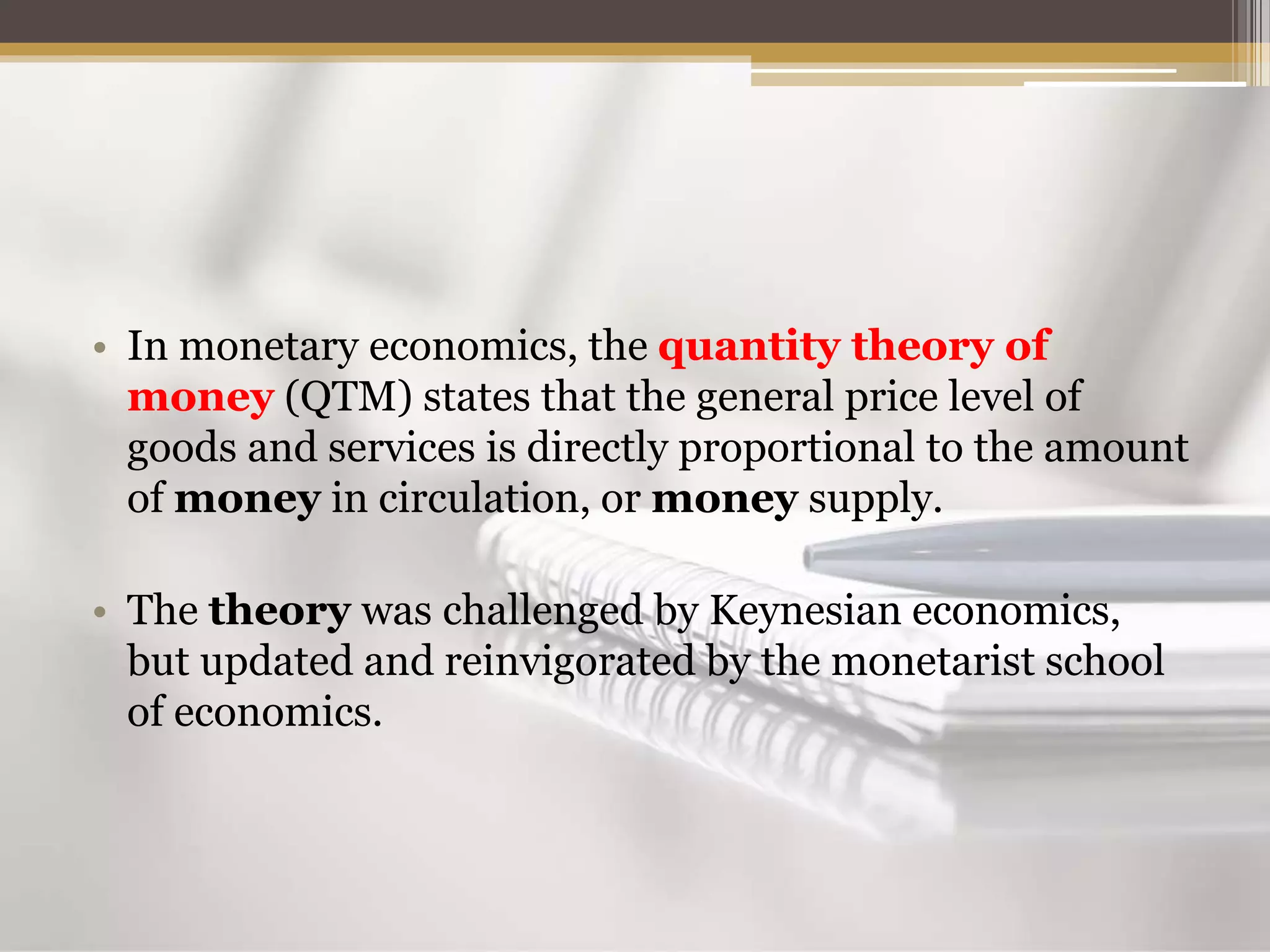 Quantity Theory of Money | PPT