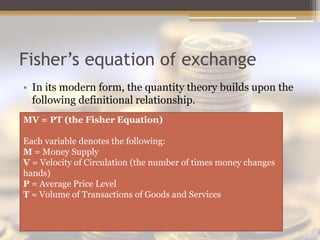 Quantity Theory of Money | PPT