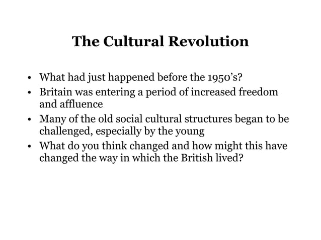 Past Representations and the Cultural Revolution | PPT