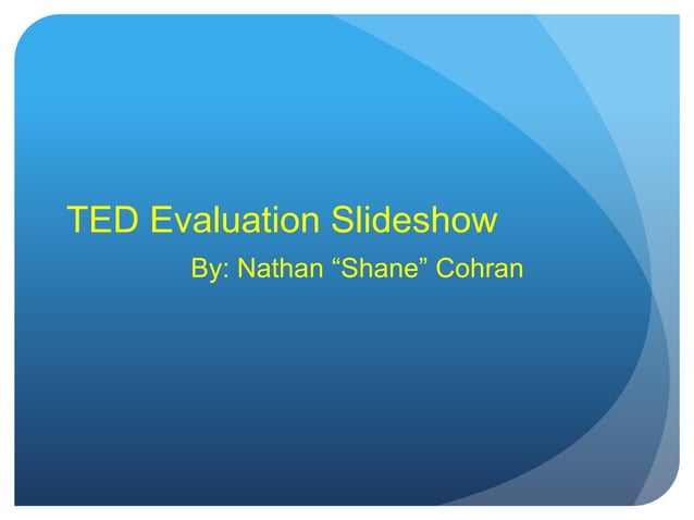 Ted evaluation | PPT