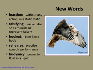 Ted Hughes, Hawk Roosting | PPT