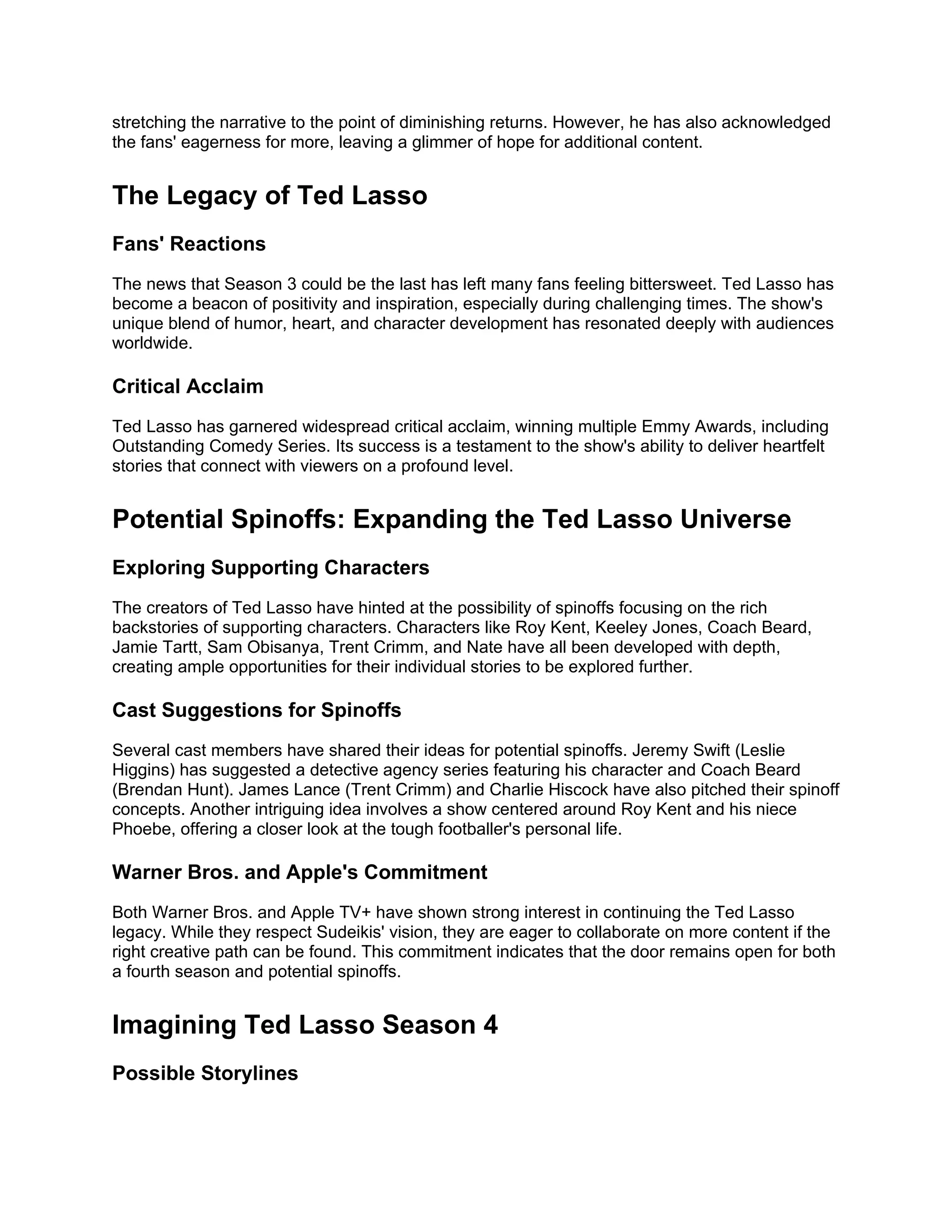 Ted Lasso Season 4 What Fans Can Expect Pdf