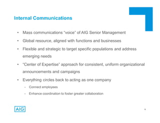 AIG, internal communications lessons through times of change - BDI 3/27 ...