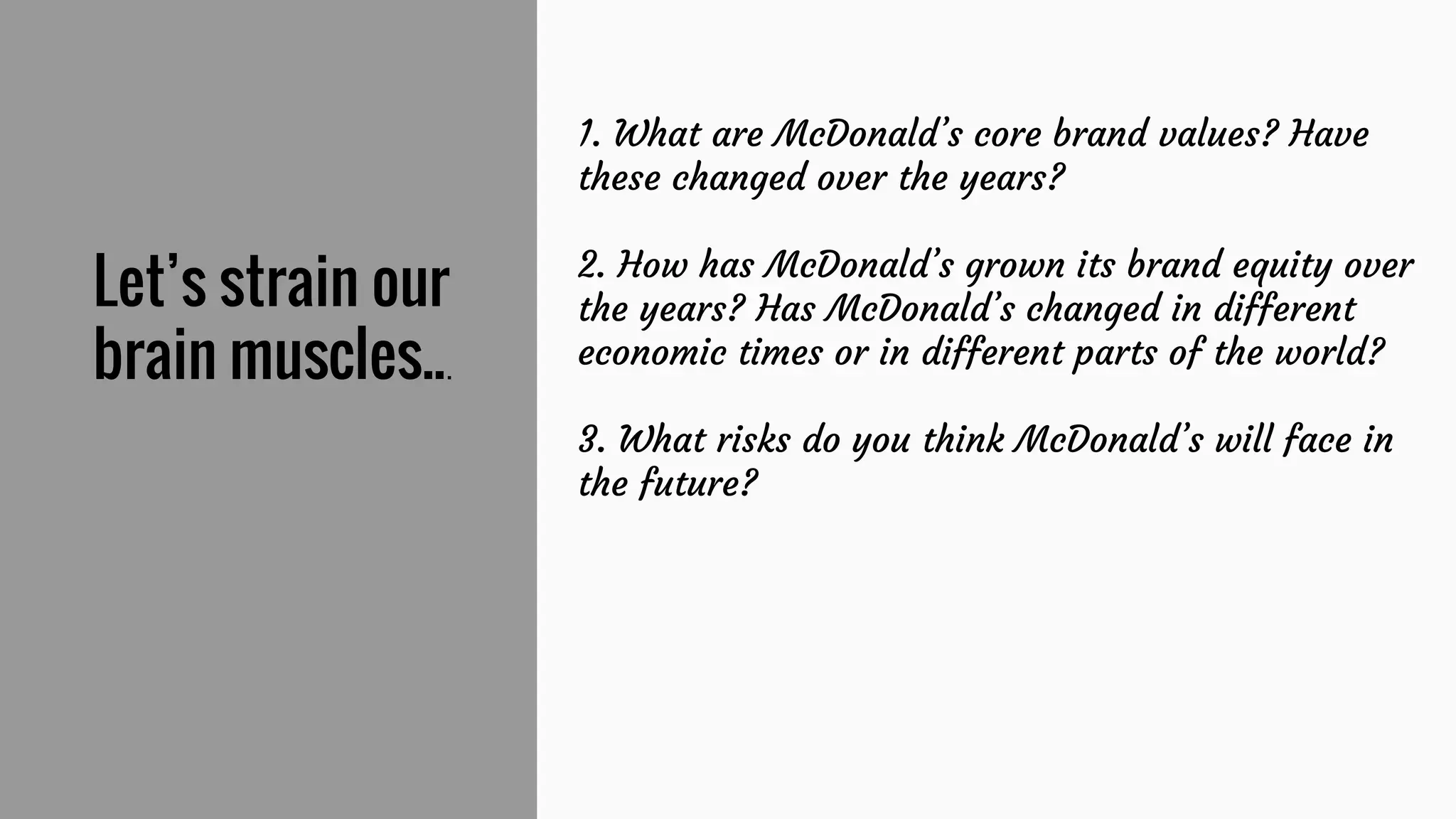 Mcdonald's mini case analysis | PPT
