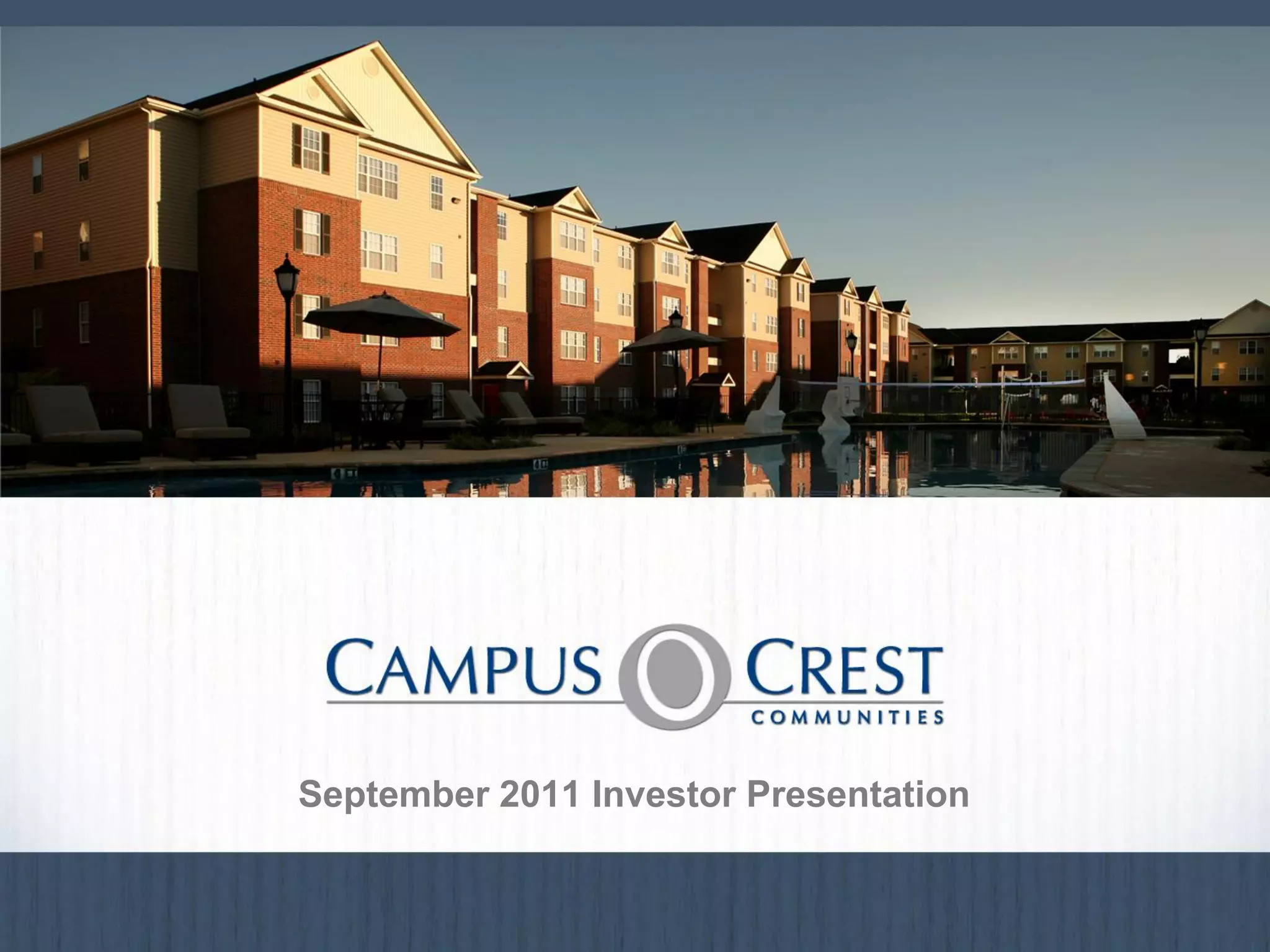 Ted Rollins - Campus Crest Investor Presentation | PDF | Developmental ...
