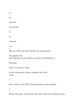 TED Talk AnalysisA presentation has the power to share an idea.docx
