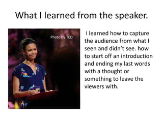 Ted talk evaluation presentation | PPT