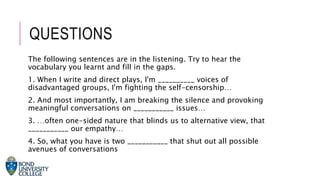 Ted talk listening questions english lab | PPT