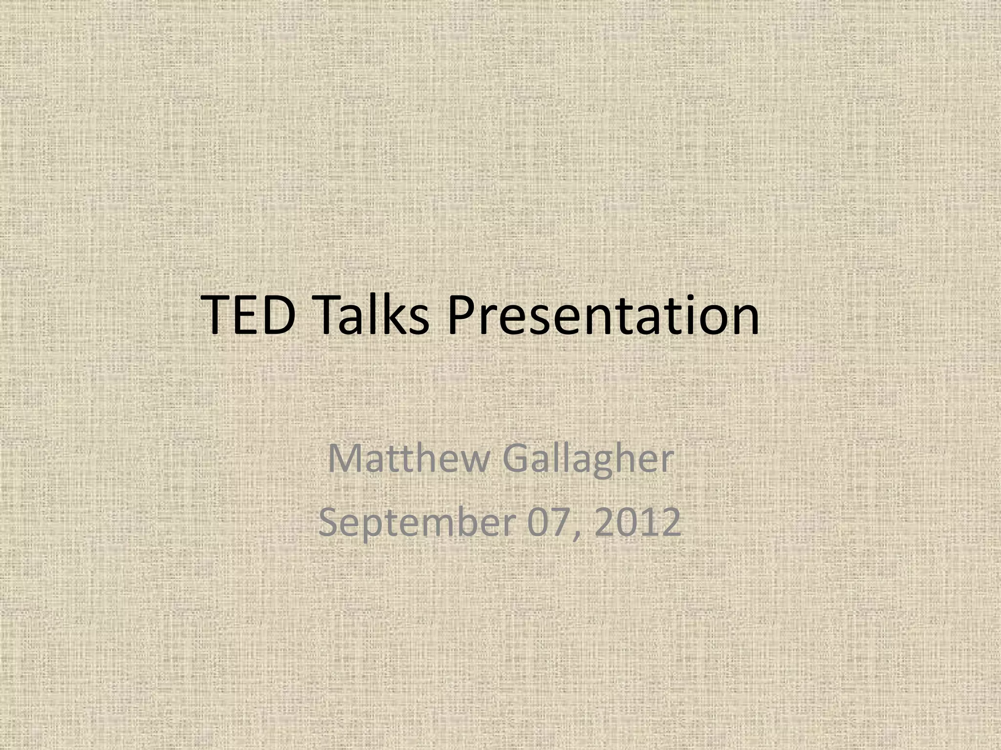 Ted talks | PPT