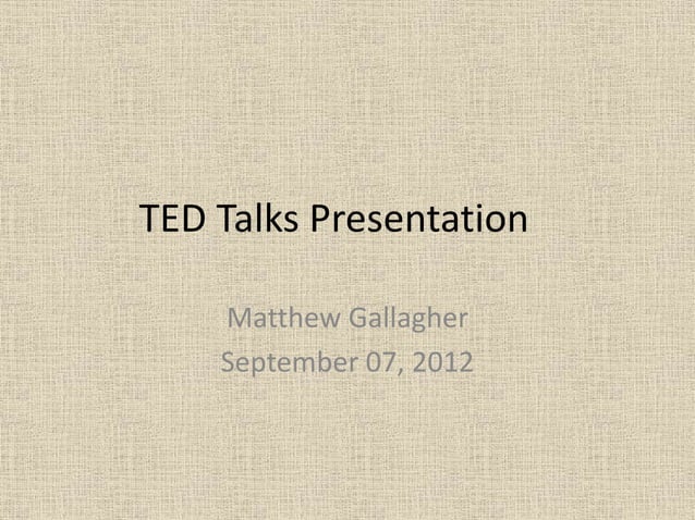 Ted talks | PPT