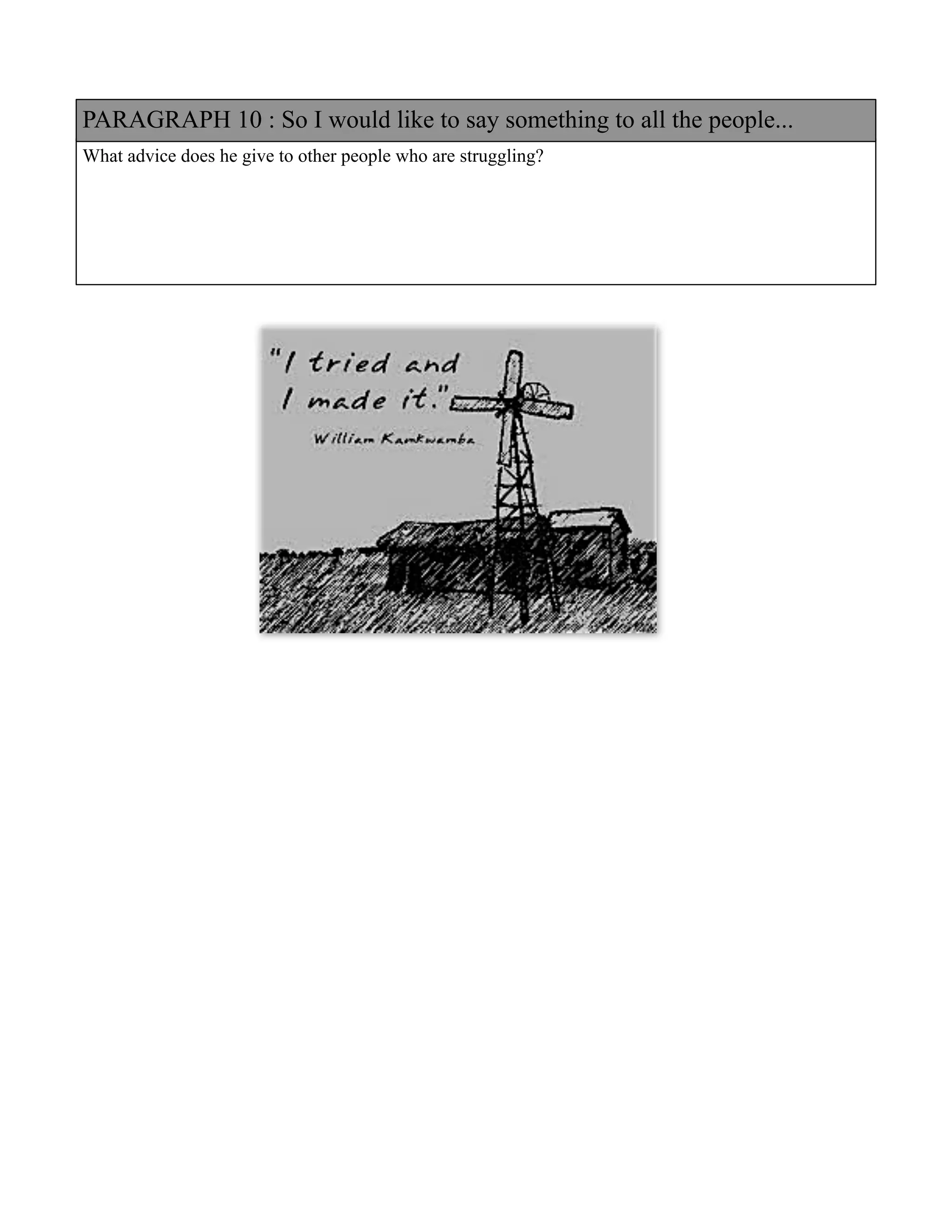 Ted william kamkwamba windmill | PDF