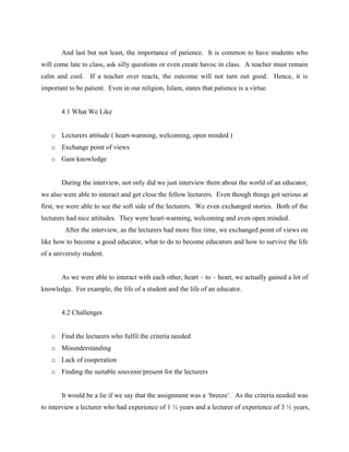 Lecturer Interview Report | DOCX