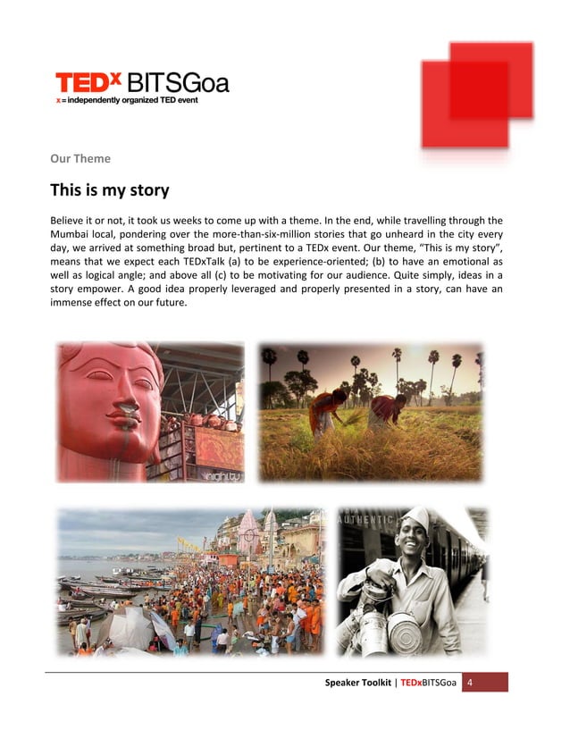 Tedxbitsgoa Speaker Toolkit Pdf Social Networking Internet