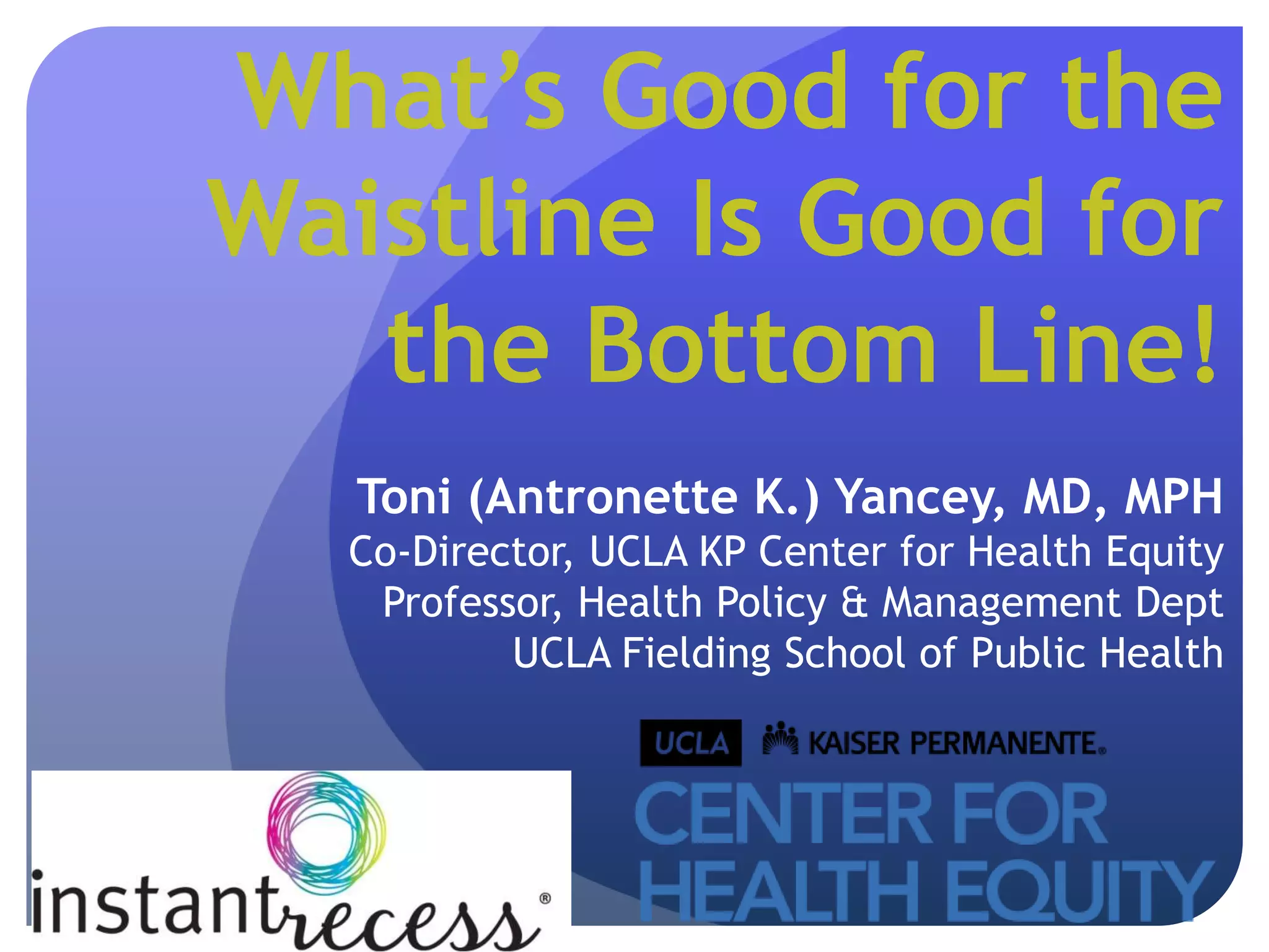 Toni Yancey: Instant Recess | PPTX