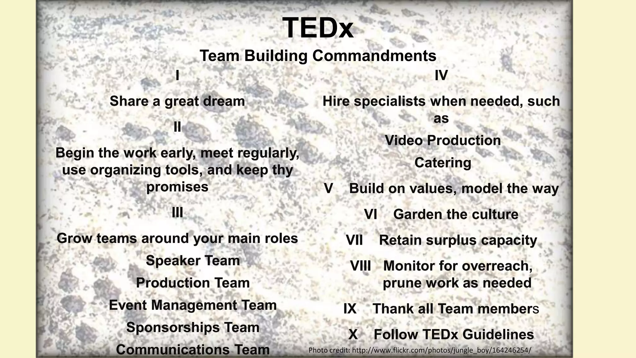 Building TEDx Teams -- from TEDxSummit | PPTX
