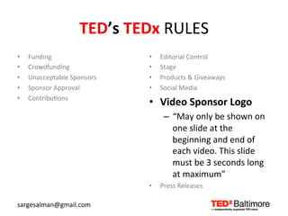 TEDx Sponsorship 2015 | PDF