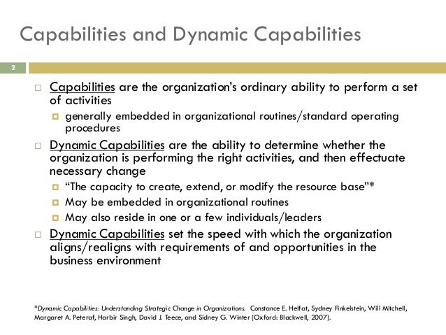 Teece Dynamic Capabilities Routines Versus Entrepreneurial Action Ppt