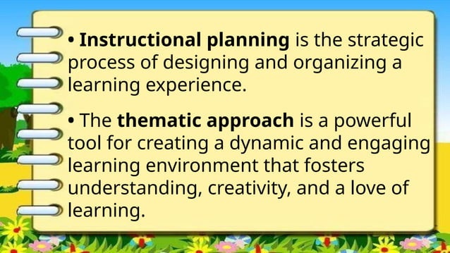 Lesson 8: Thematic Approach to Instructional Planning | PPTX