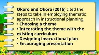 Lesson 8: Thematic Approach to Instructional Planning | PPTX