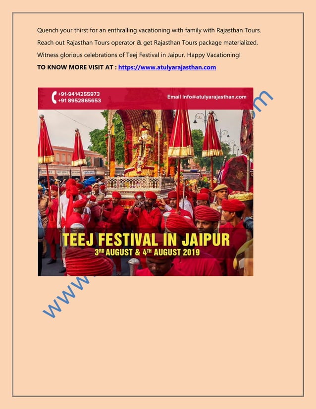 Teej Festival in Jaipur – The Vibrant Celebration in Pink City | PDF