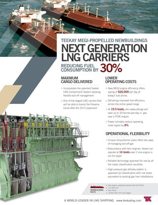 Teekay LNG - MEGI Engine LNG Carriers One-Pager | PDF