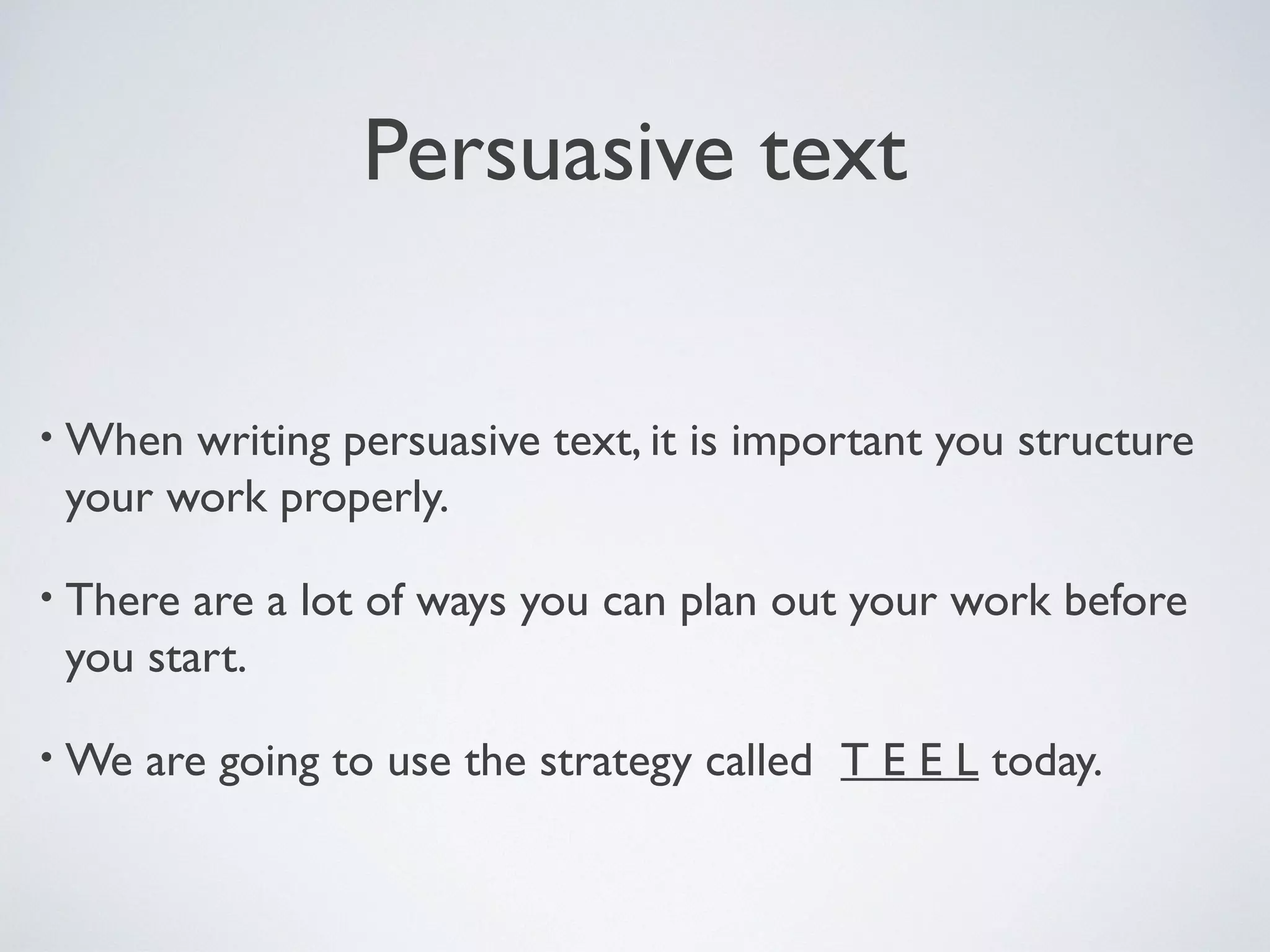 TEEL Essay structure | PPT