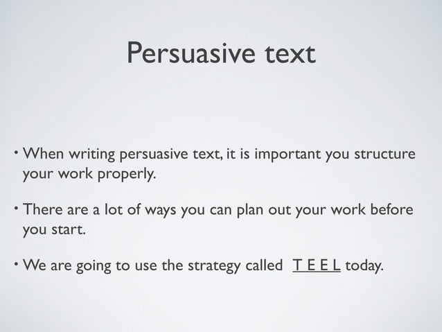 TEEL Essay structure | PPT | Science