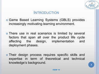 Towards Gameplay Ontology for Game Based Learning System Design Process Monitoring | PPTX