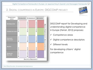 Digital competence’s frameworks in Europe: an approaching to Spanish ...