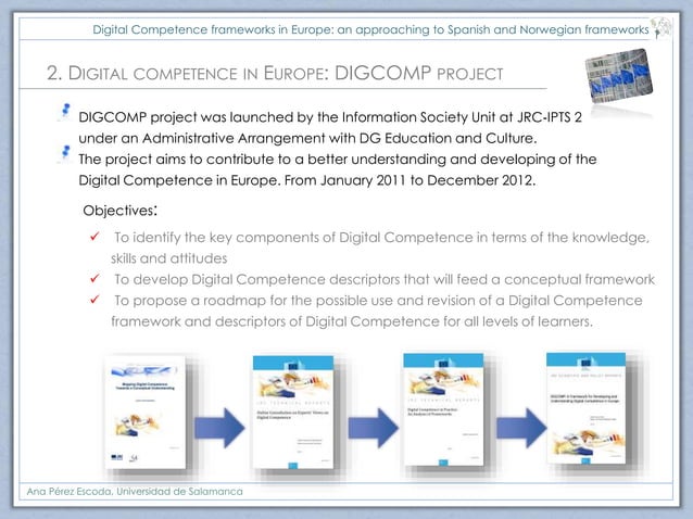 Digital competence’s frameworks in Europe: an approaching to Spanish ...