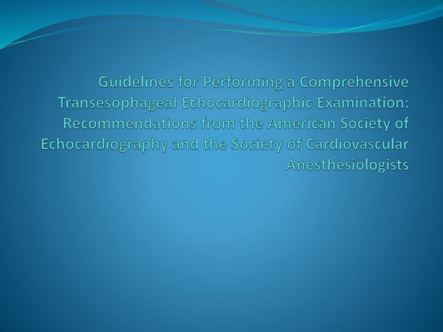 TEE VIEWS | PPTX | Heart and Cardiovascular Diseases | Diseases and ...