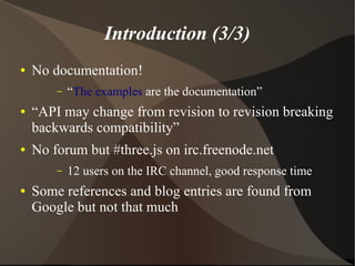 three.js WebGL library presentation | PDF