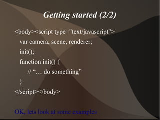 three.js WebGL library presentation | PPT | Free Download