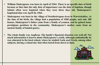 Shakespeare's life and works | PPTX