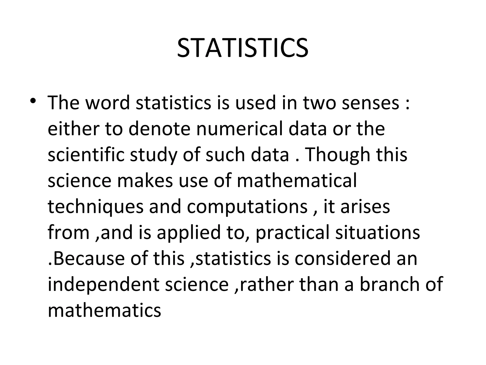 Introduction to Statistics | PPT