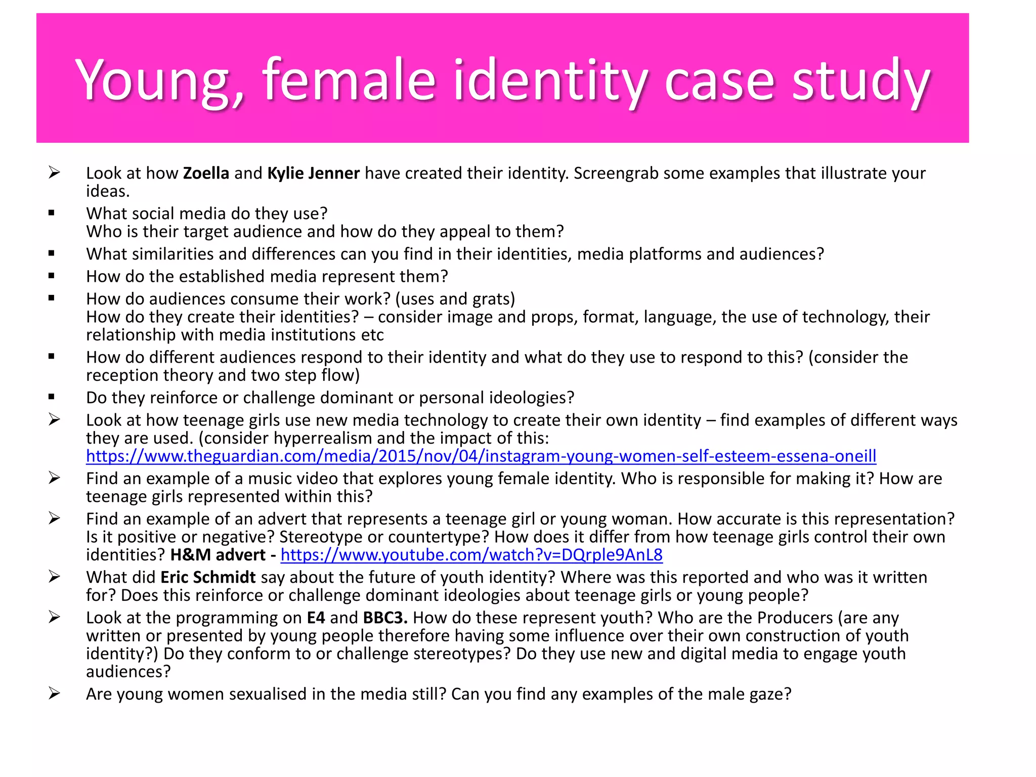 young women identity case study | PPTX | Young Adult | Genres