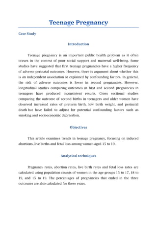 Teenage pregnancy | PDF