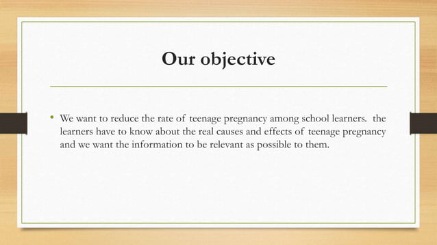 Teenage pregnancy among school learners | PPTX