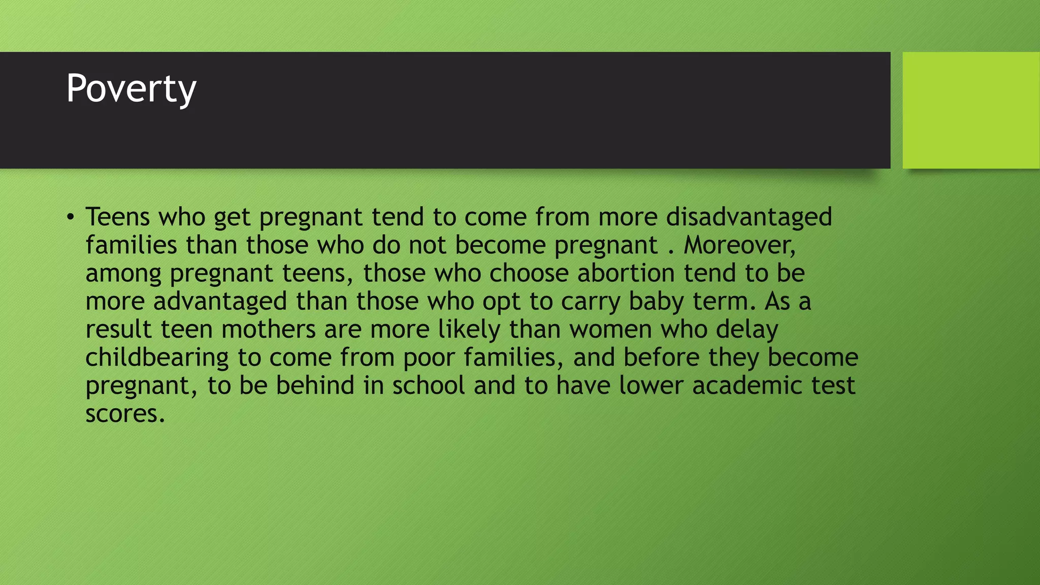 Teenage pregnancy slideshare | PPTX