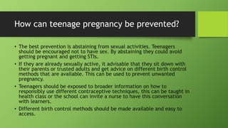 Teenage pregnancy slideshare | PPTX