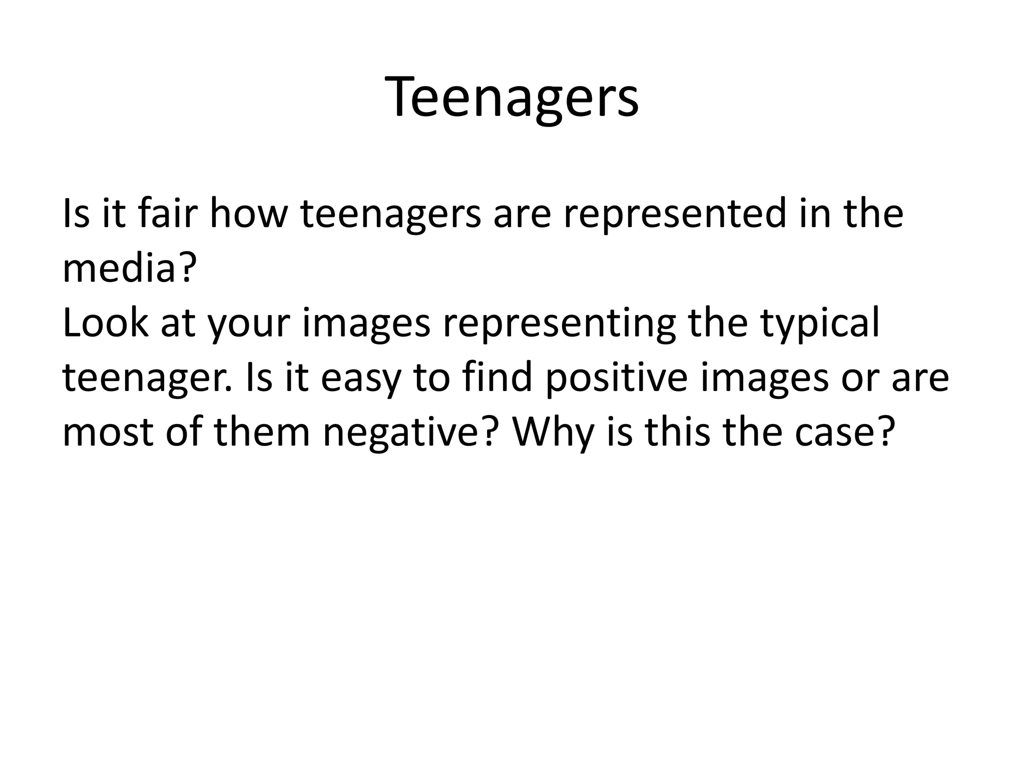 Teenagers stereotypes | PPTX