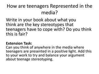 Teenagers stereotypes | PPTX