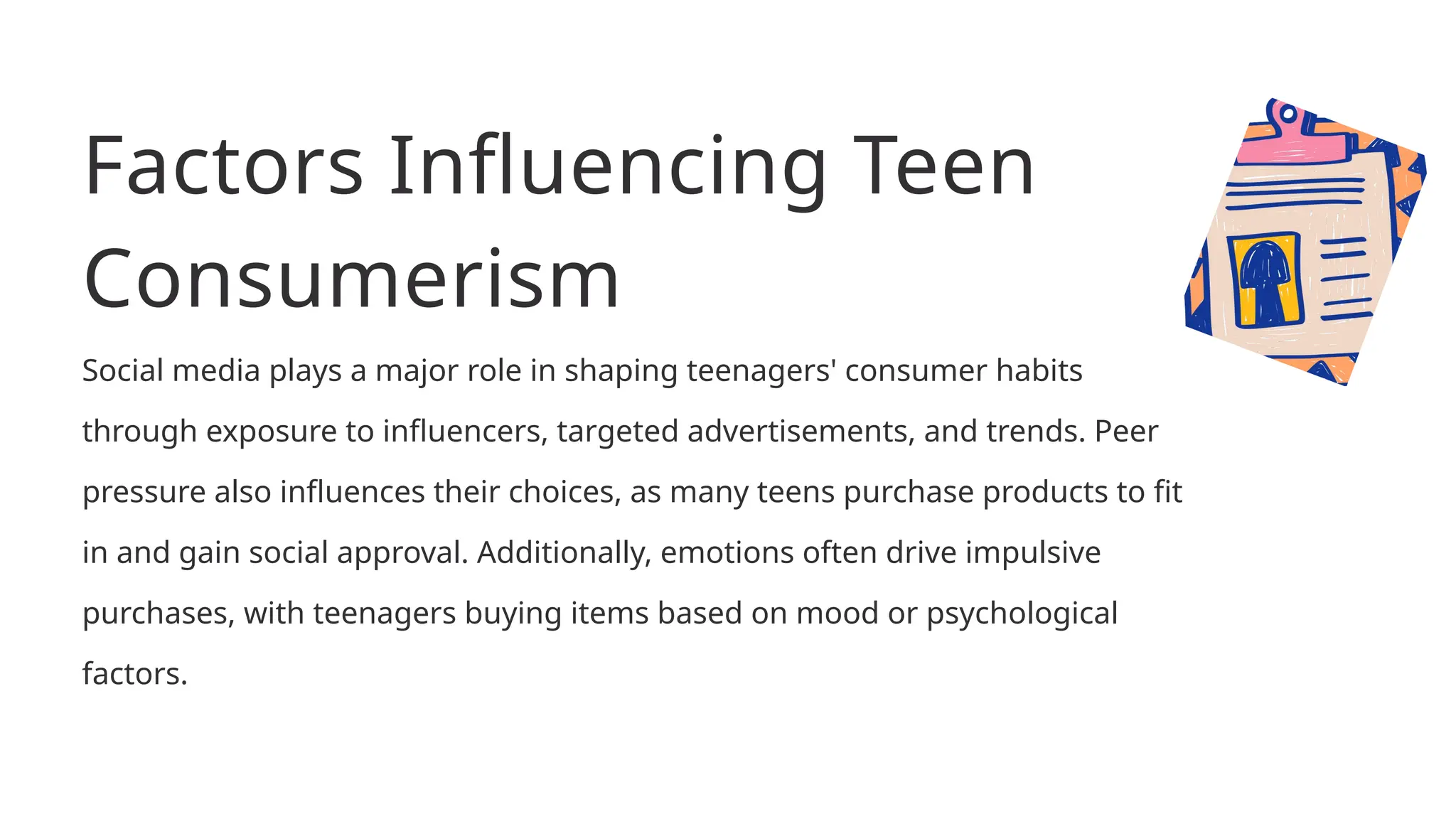 Teenagers' Consumerism Habits - Apresentação | PPTX