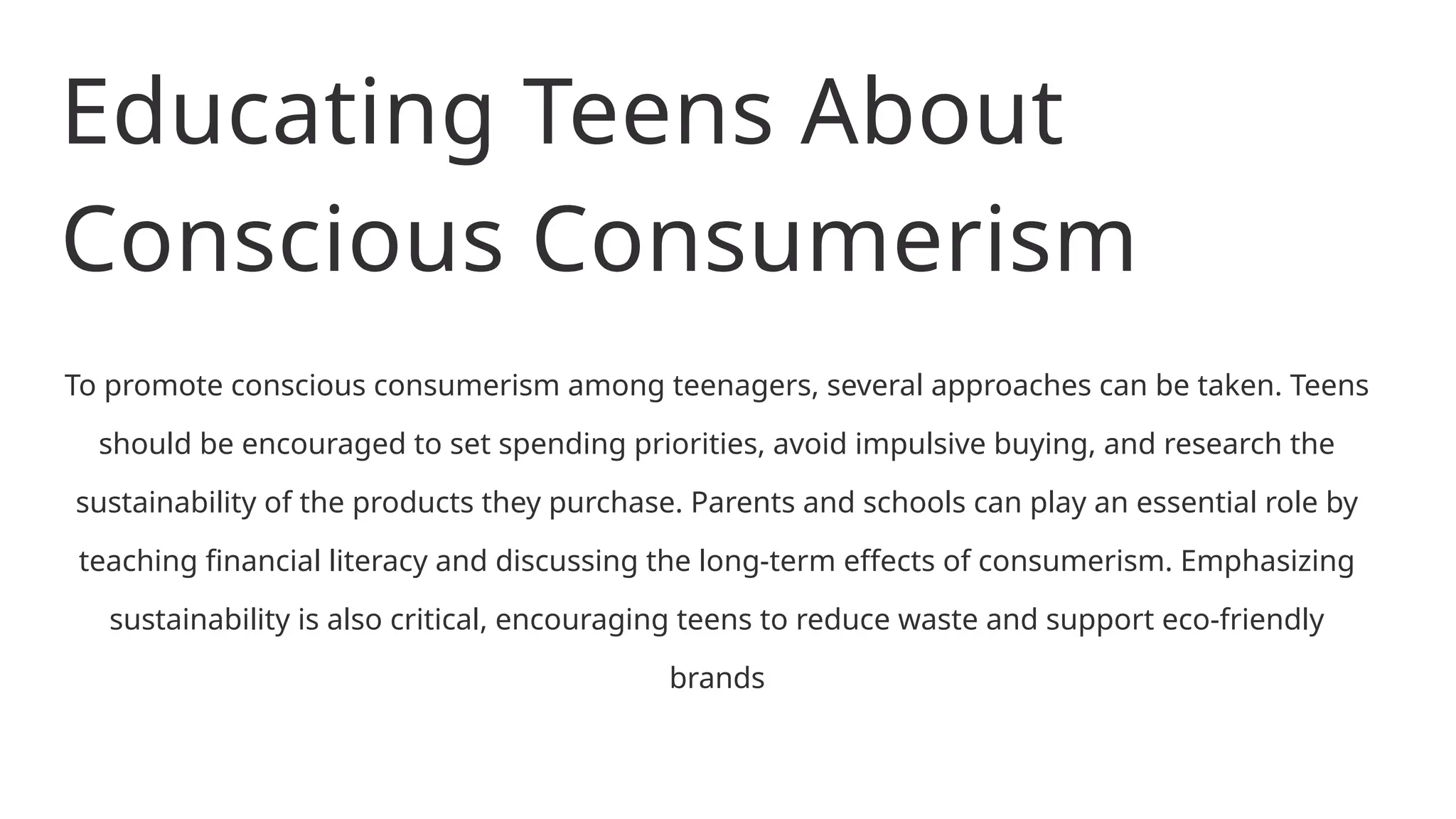 Teenagers' Consumerism Habits - Apresentação | PPTX