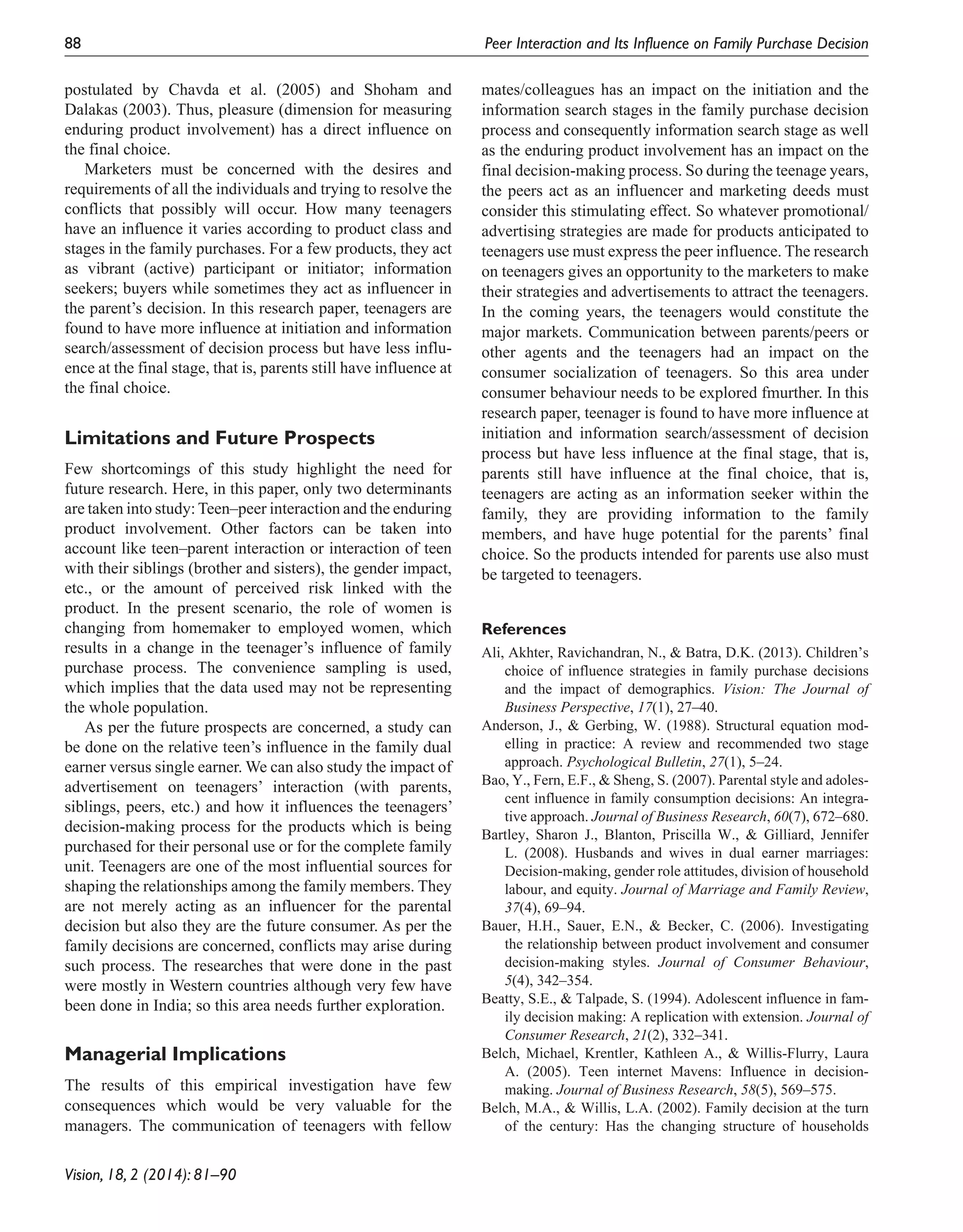 Teen agers influence on family purchase decision | PDF