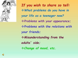Teenagers` life 10th form | PPTX