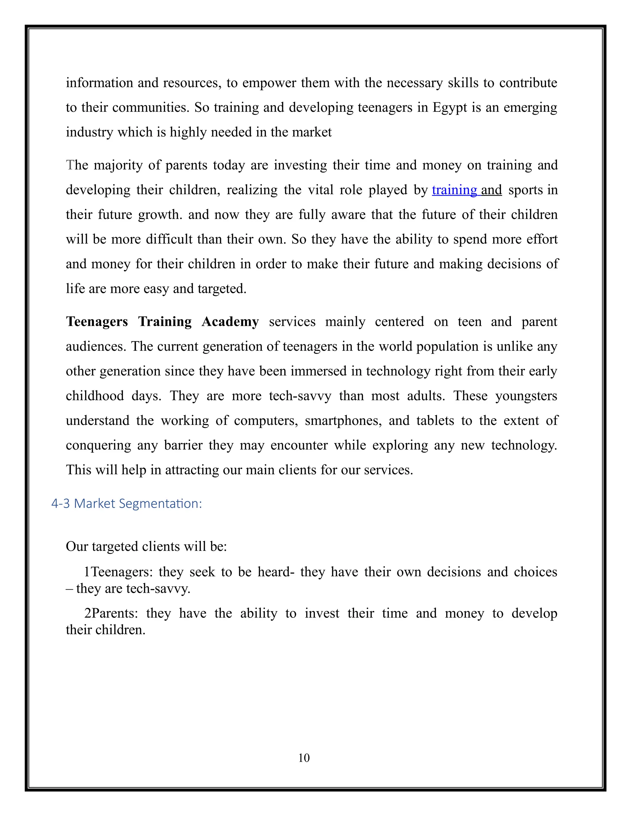 Teenagers Training Academy(TTA) Feasibility Study - Final Project.pptx