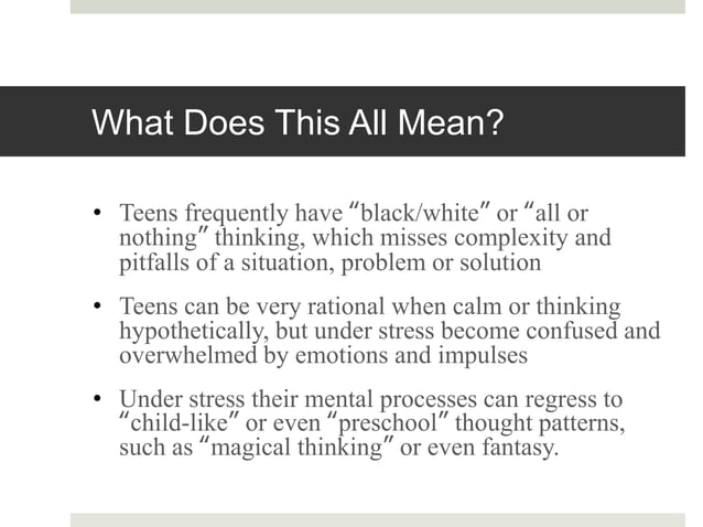 The Teen Brain: Still Under Construction | PPT