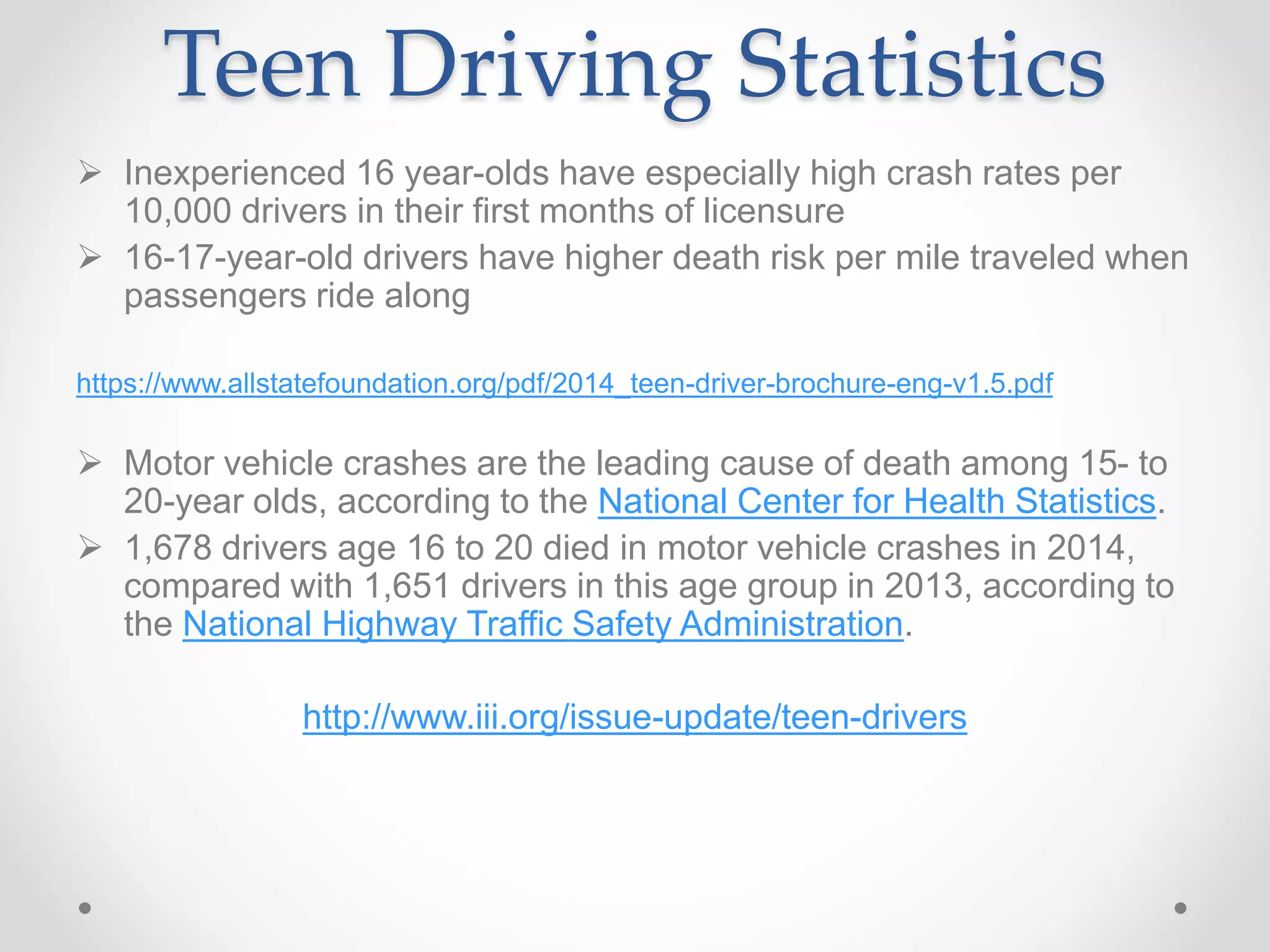 Teen crashes and collisions | PPTX